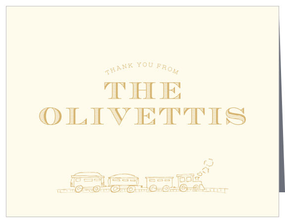 Train Thank You Cards - Match Your Color & Style Free!