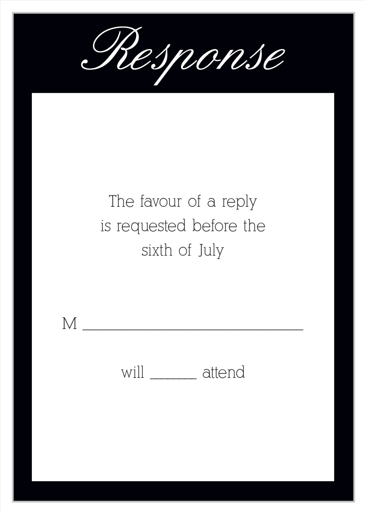 Simple Elegance Response Cards by Basic Invite