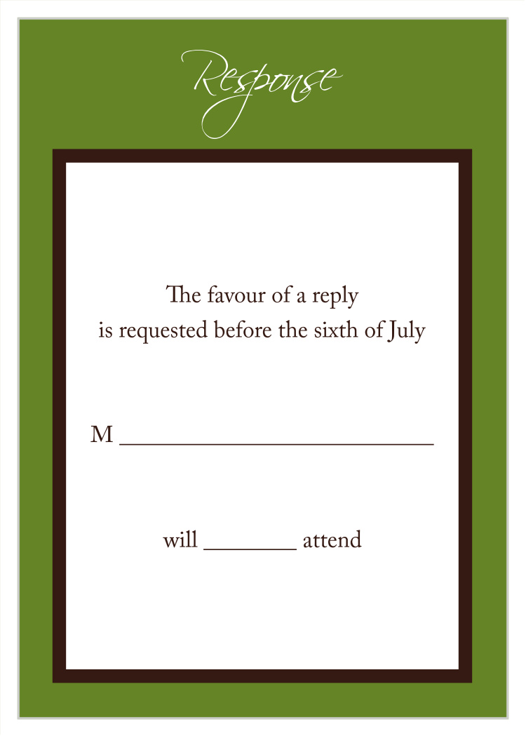 Initials Square Response Cards by Basic Invite