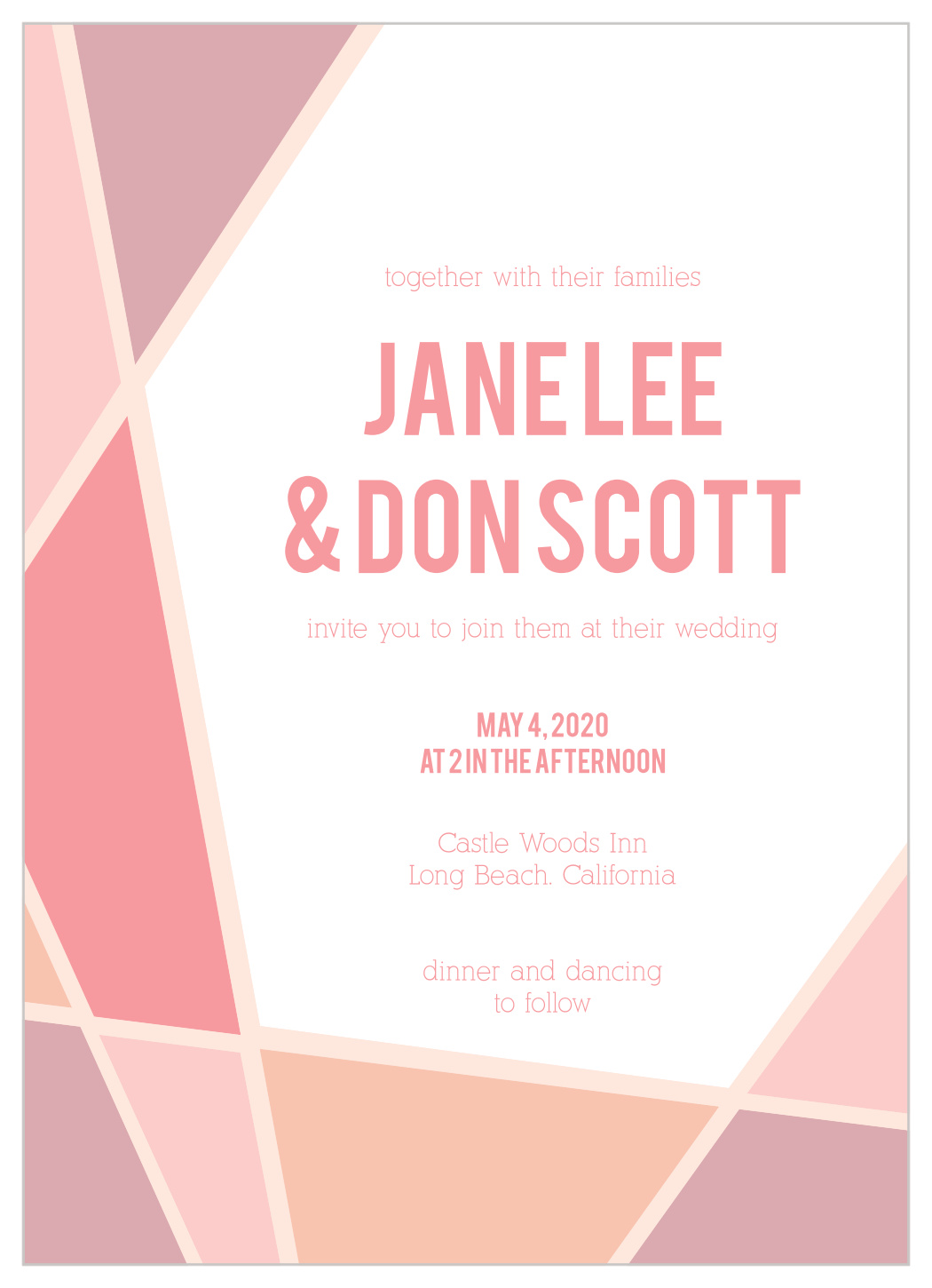 Geometric Frame Wedding Invitation