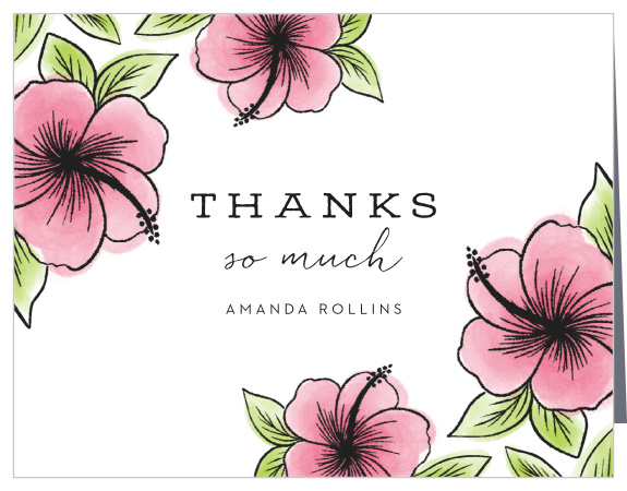 Luau Thank You Cards - Match Your Color & Style Free!