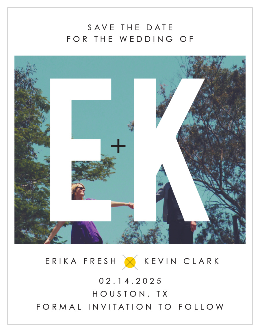 Your Initials Save the Date Cards by Basic Invite