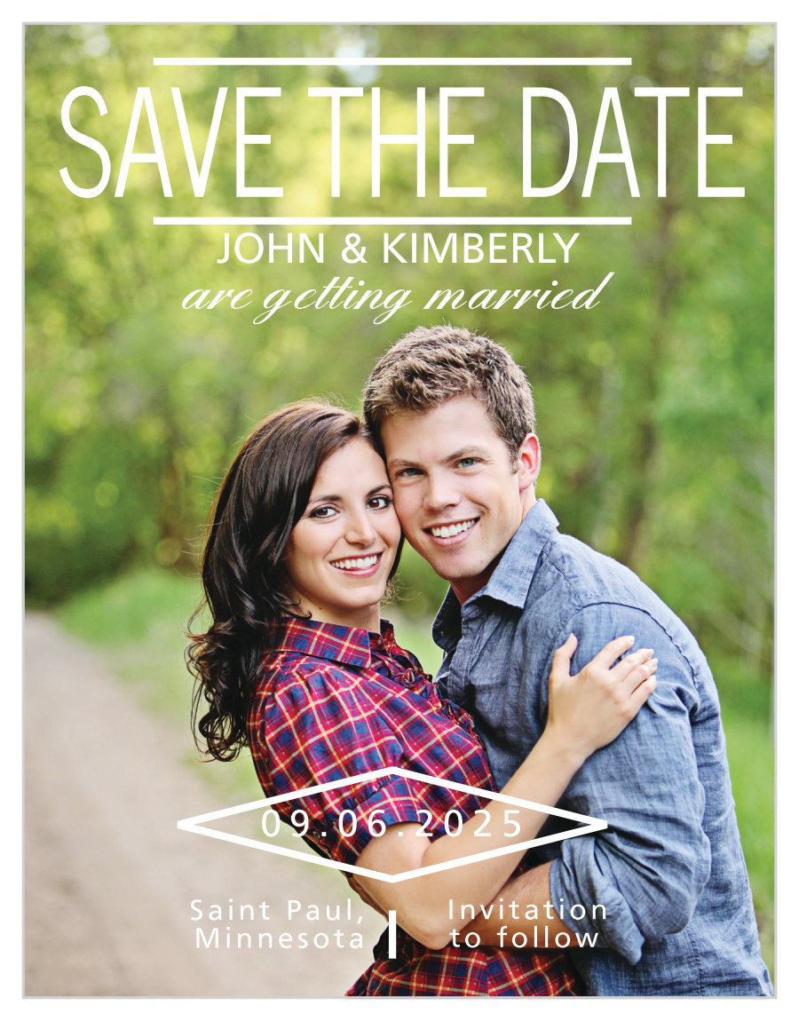 Sparkling Couple Save the Date Cards by Basic Invite