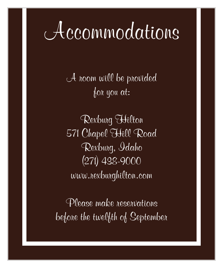 Photo Strip Accommodation Cards by Basic Invite