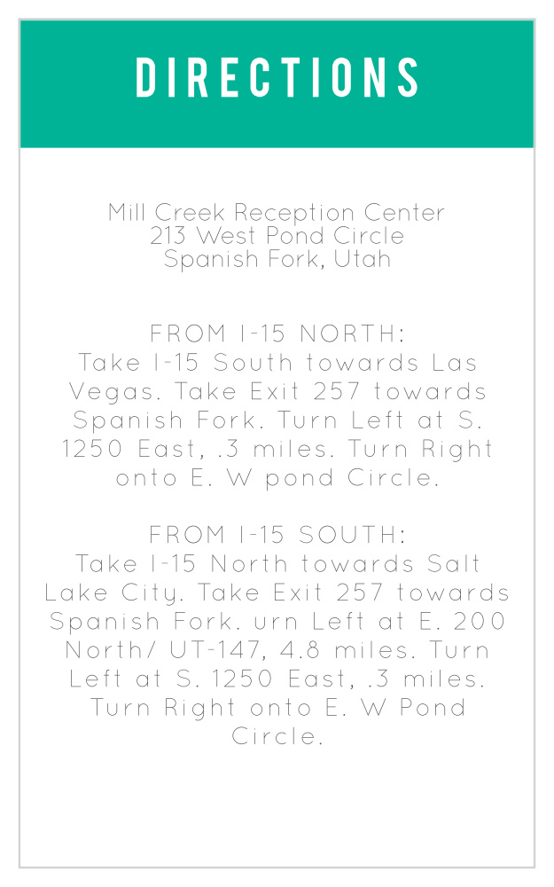 Scrolls & Scallops Direction Cards by Basic Invite