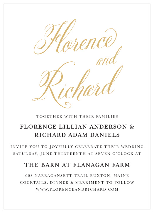 Romantic Calligraphy Wedding Program