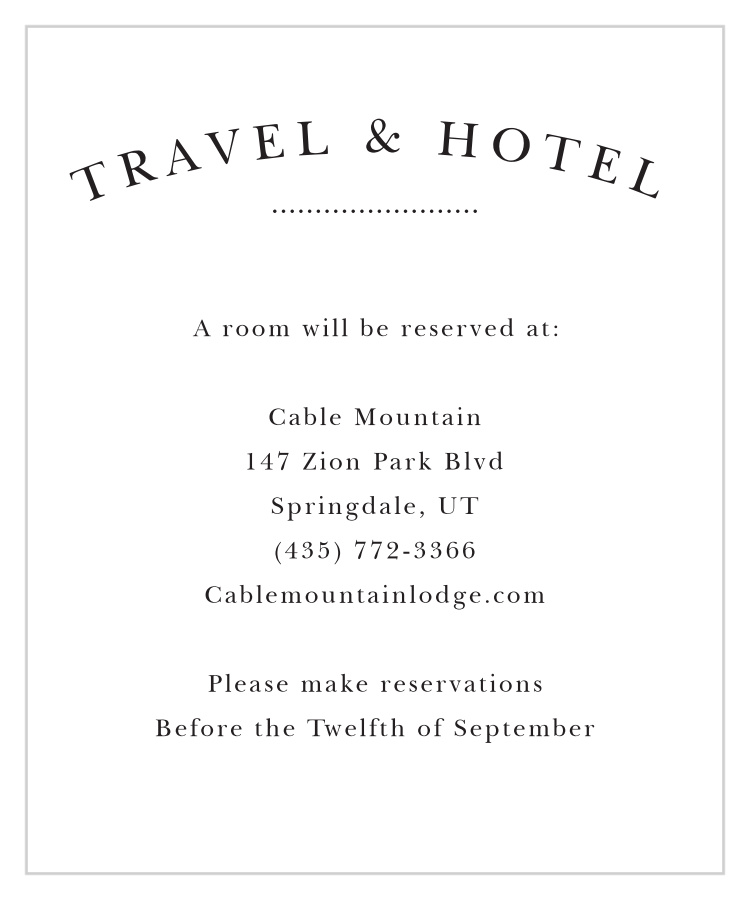 Elegant Vintage Accommodation Cards by Basic Invite