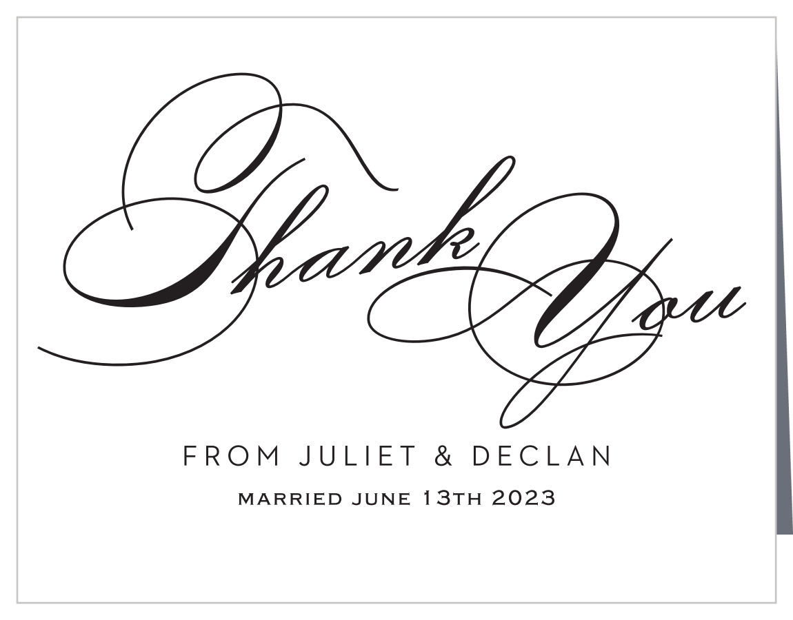 Classic Script Wedding Thank You Cards by Basic Invite