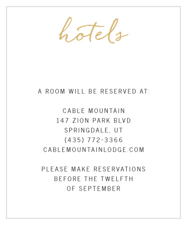 Brush Script Foil Wedding Invitation