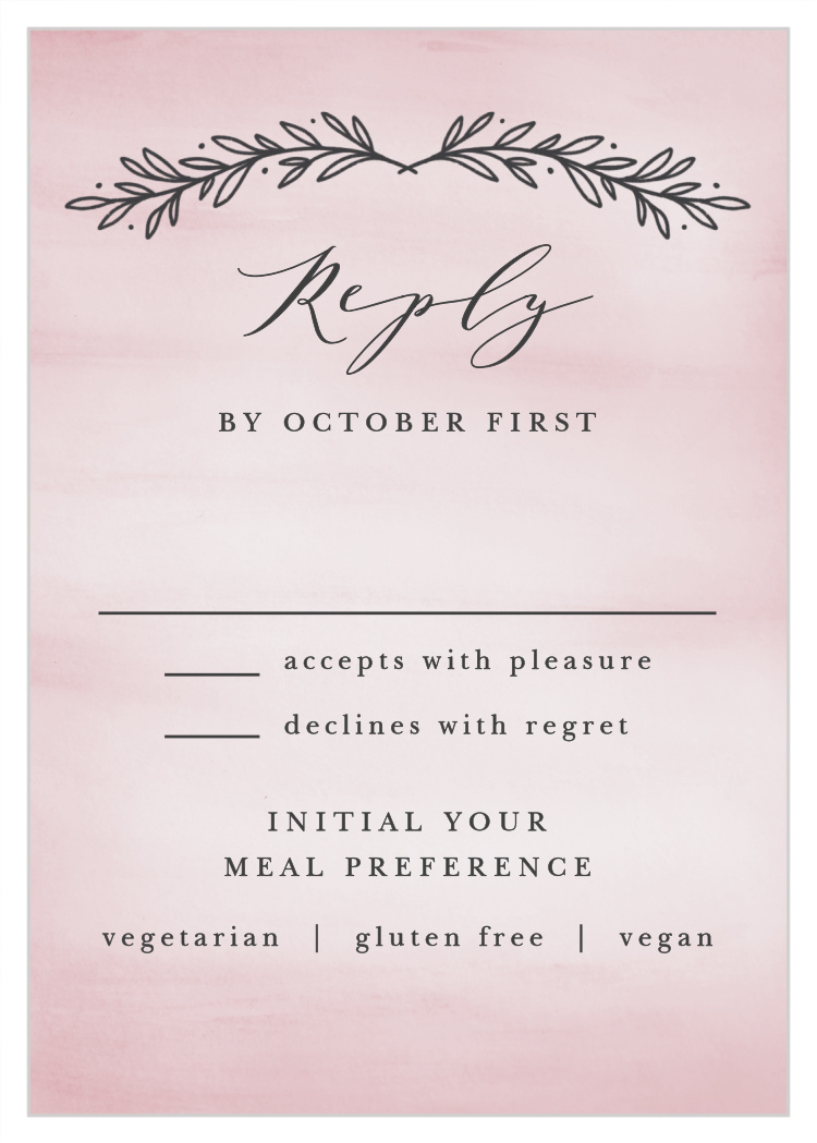 Watercolor Initials Response Cards by Basic Invite