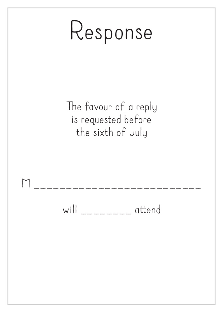 Sweet Affection Response Cards by Basic Invite