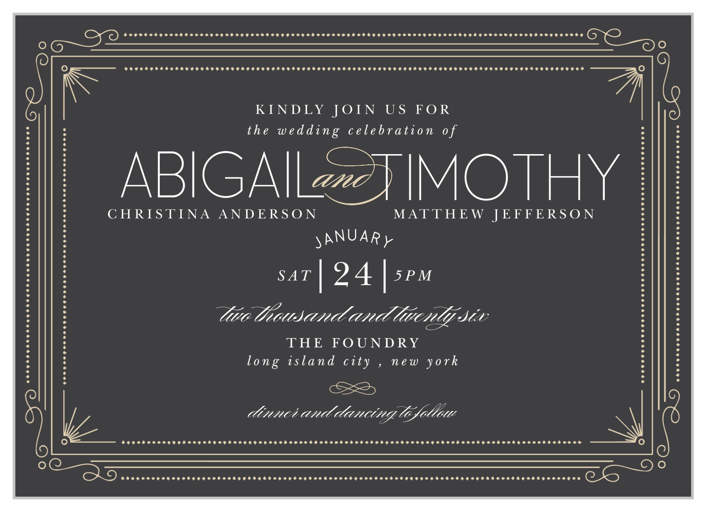 Stylized Sunbursts Wedding Invitations