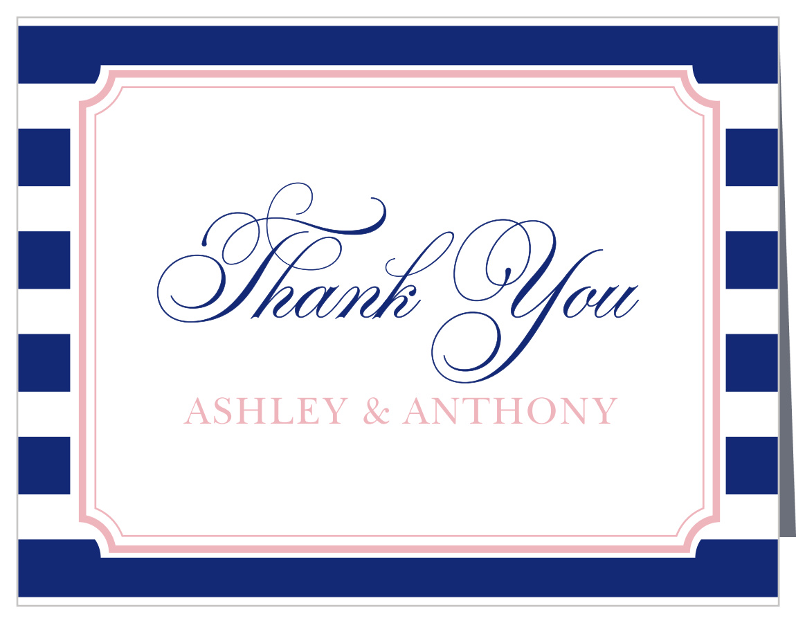 Preppy Stripe Wedding Thank You Cards by Basic Invite