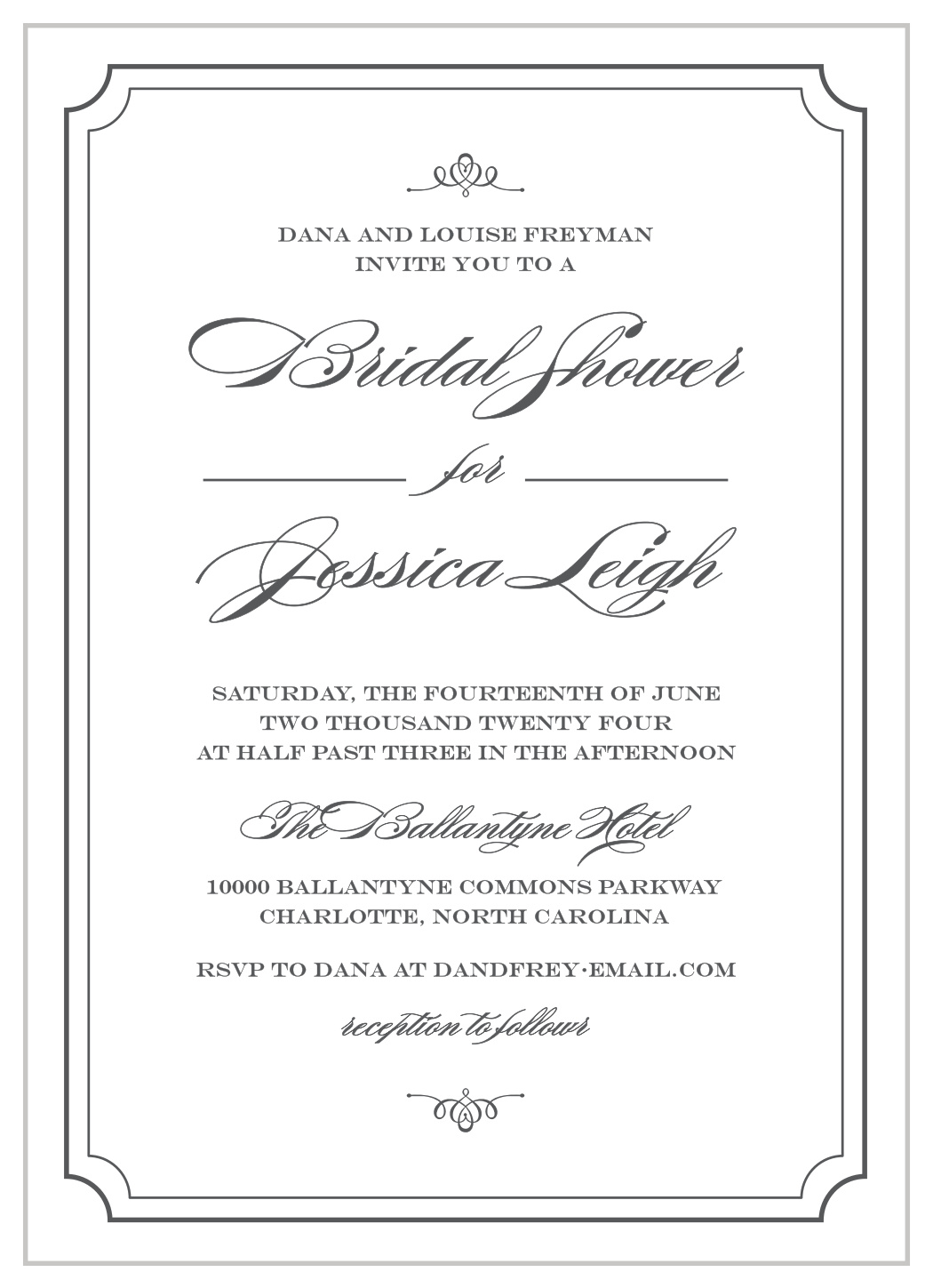 Elegant Script Bridal Shower Invitations by Basic Invites