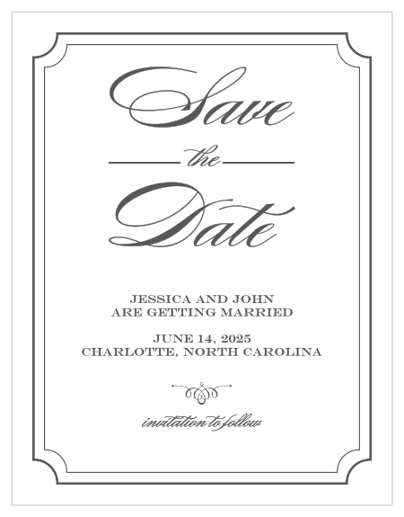 Elegant Script Save the Date Cards by Basic Invite