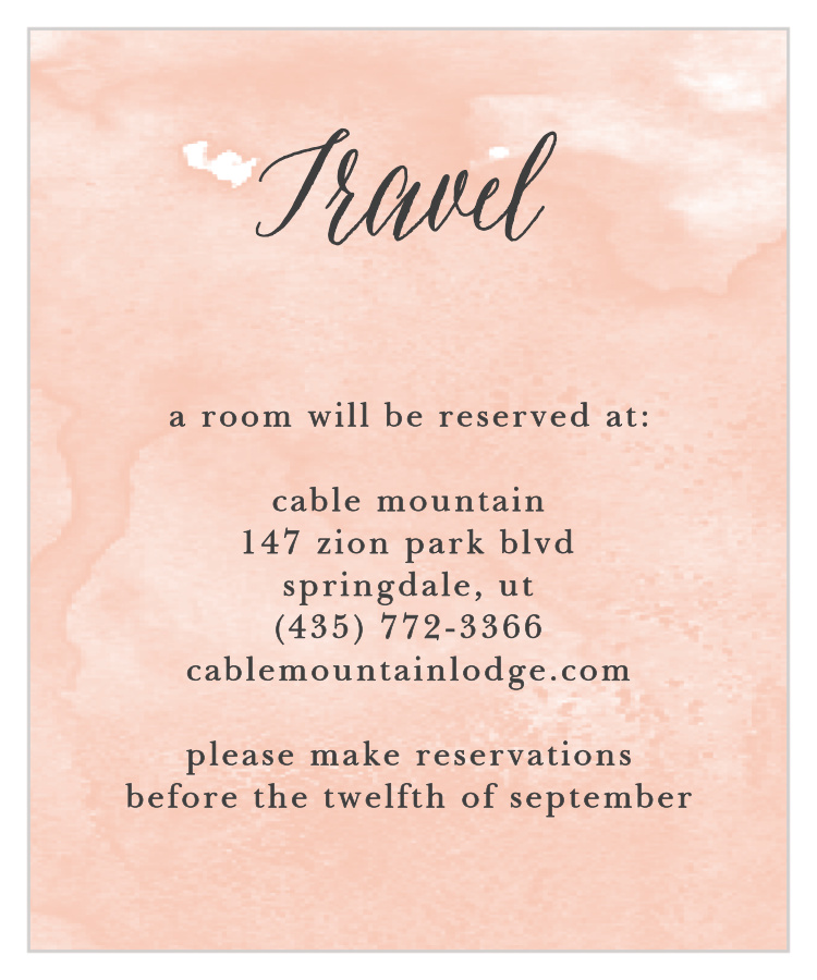 Watercolor Script Accommodation Cards by Basic Invite