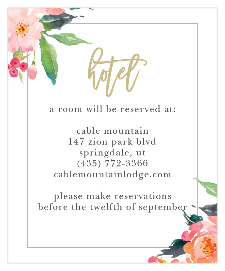 Standing Ovation Accommodation Cards by Basic Invite