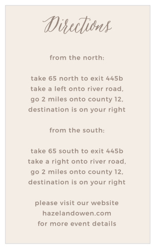 Rustic Floral Accommodation Cards by Basic Invite