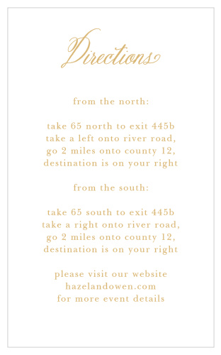 Calligraphy Script Foil Wedding Belly Bands by Basic Invite