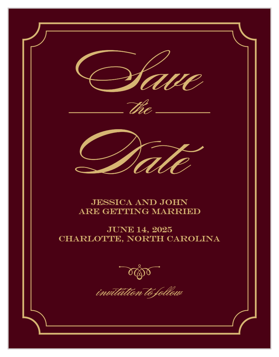 Elegant Script Foil Save the Date Magnets by Basic Invite