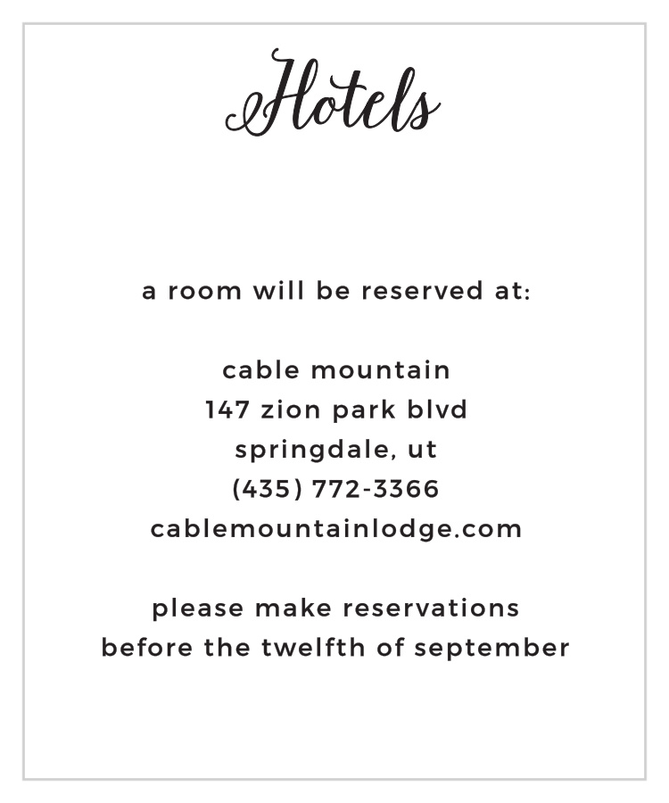 Floral Stripe Accommodation Cards by Basic Invite