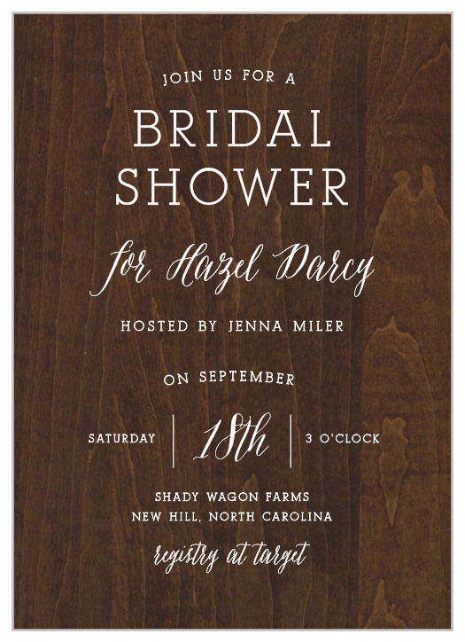 Rustic Bridal Shower Invitations - Match Your Color & Style Free!
