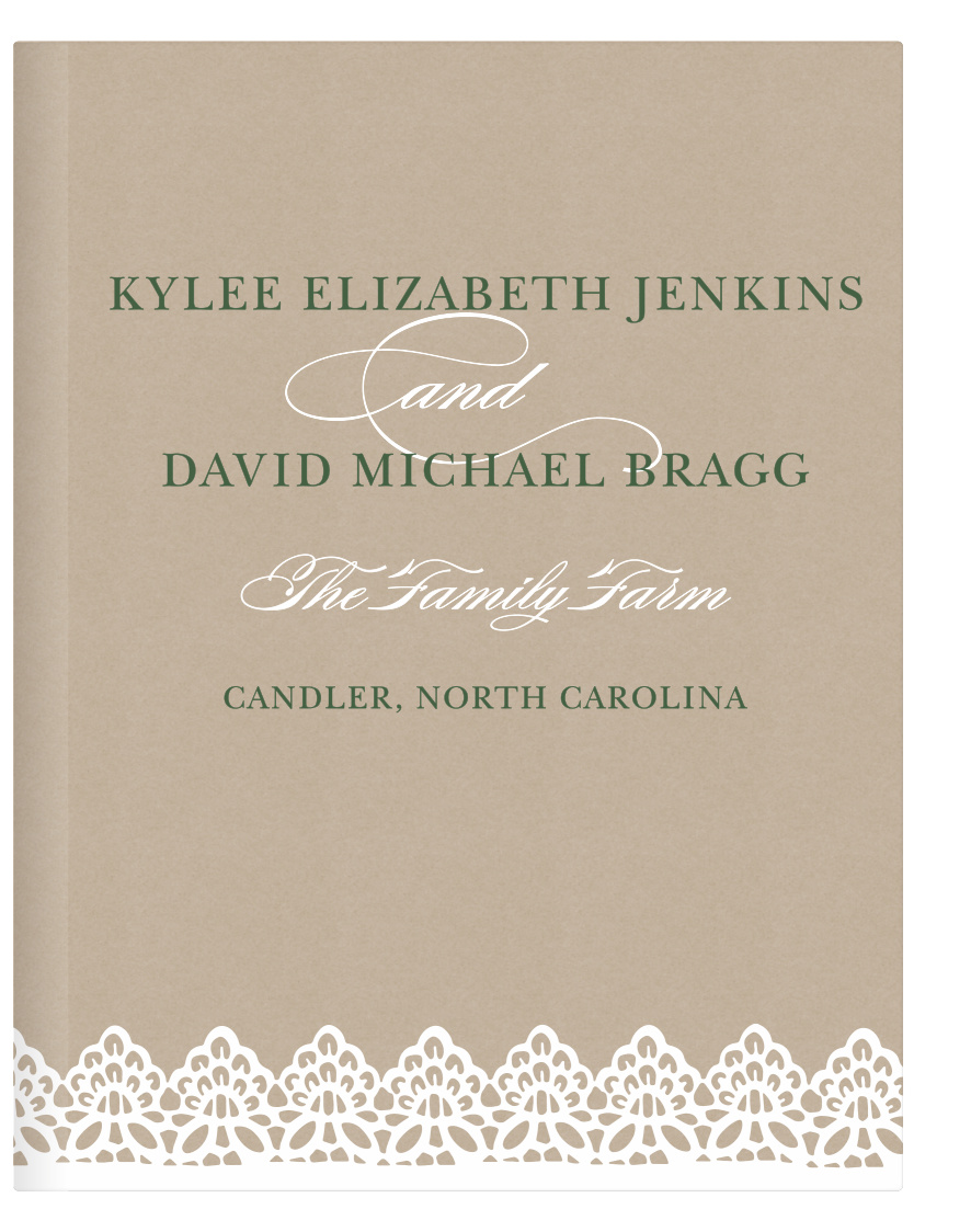 Rustic Lace Wedding Programs by Basic Invite