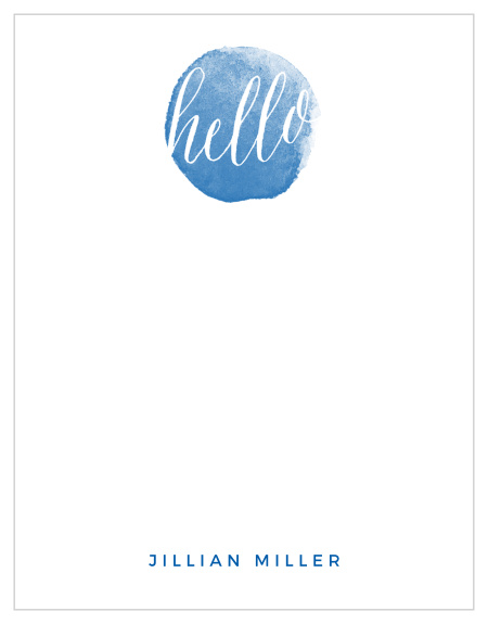 Watercolor Hello Business Cards by Basic Invite