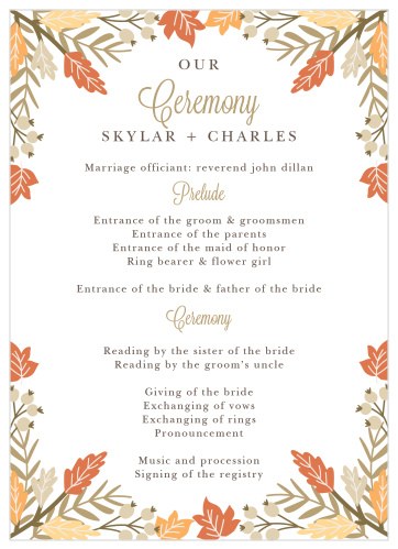 Wedding Programs | Match Your Colors & Style Free! - Basic Invite