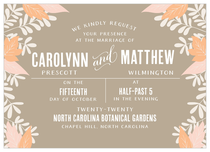 Autumn Foliage Ceremony Cards by Basic Invite