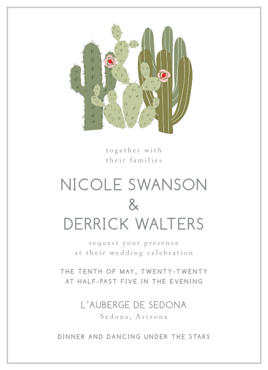 Desert Wedding Invitations - Match Your Color & Style Free!