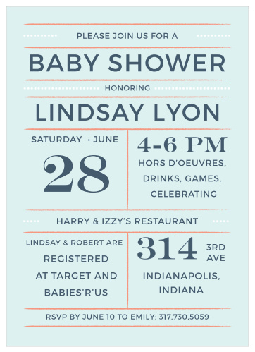Baby Shower Invitations for Boys - Basic Invite