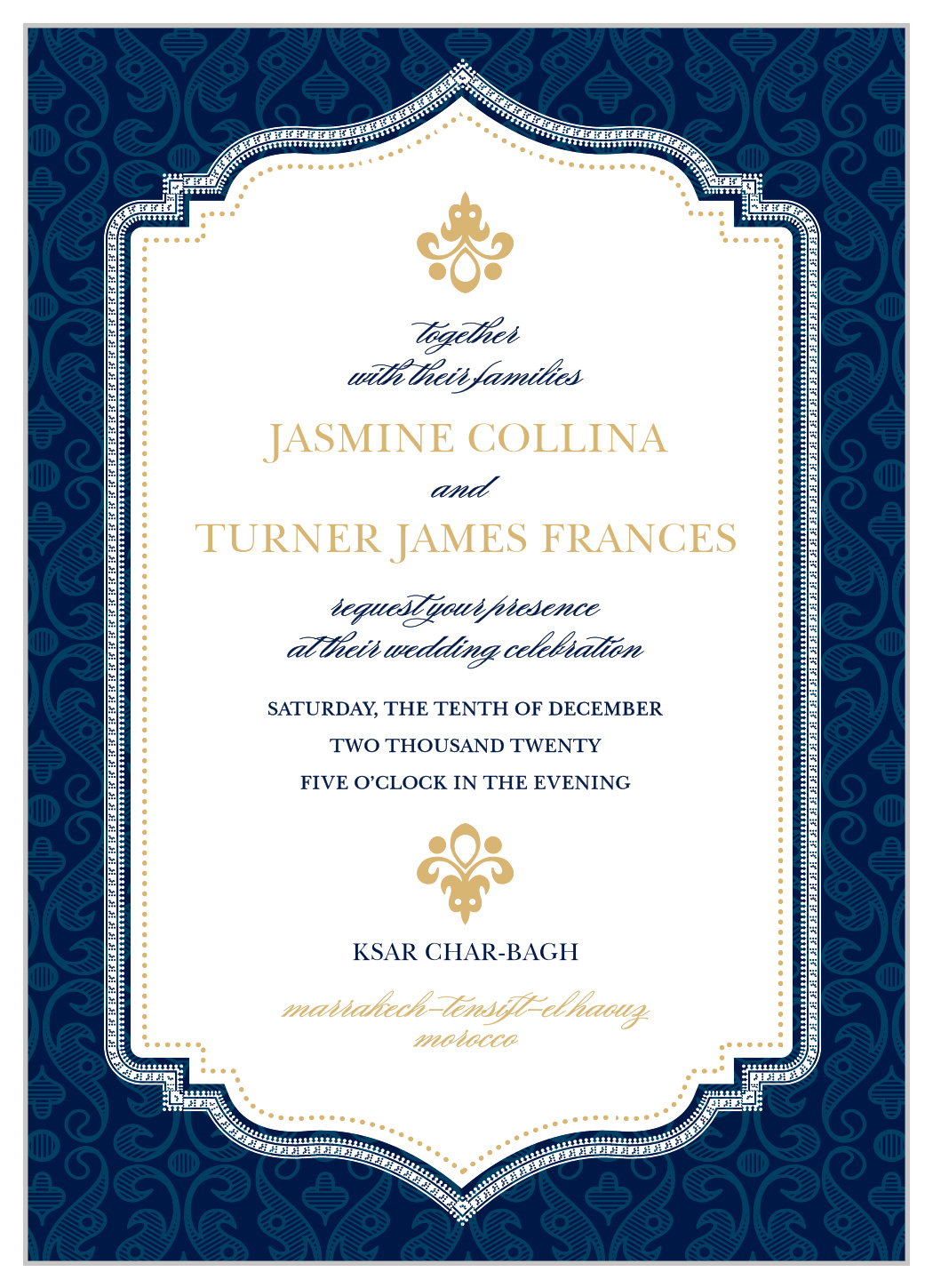 Moroccan Frame Foil Wedding Invitations by Basic Invite