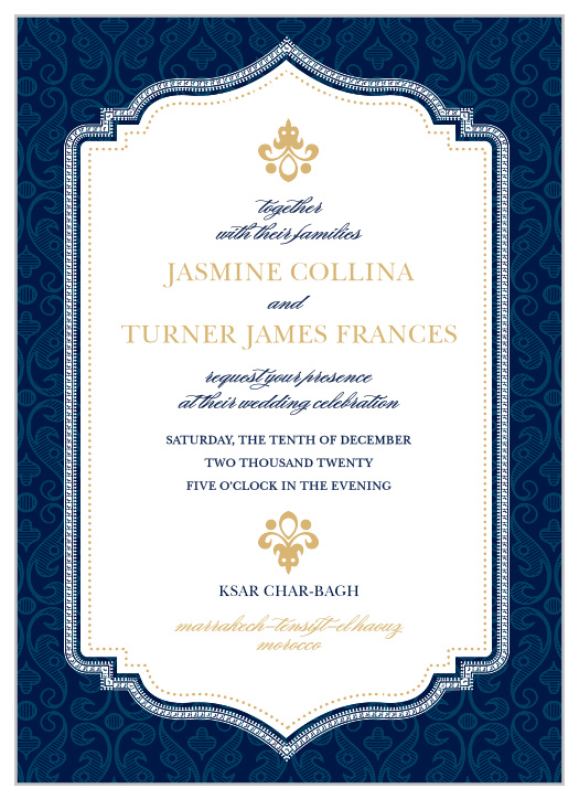 Moroccan Frame Foil Save the Date Cards by Basic Invite