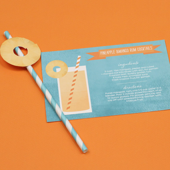 Cocktail Cards and Fruit Flags Printable by Basic Invite