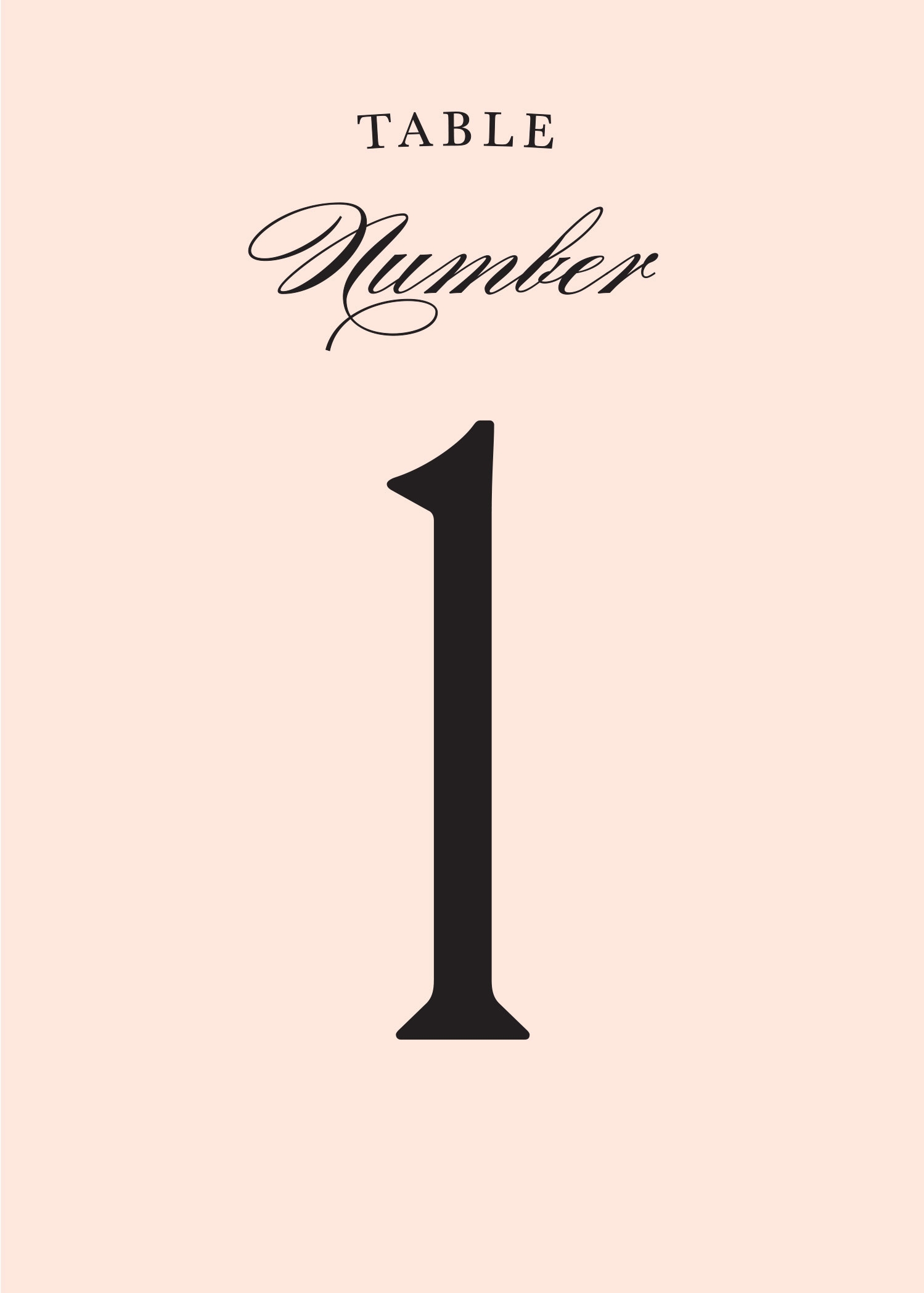 Wedding Table Numbers | Printable PDF by Basic Invite